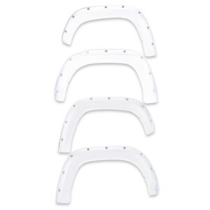 egr 791694-gaz bolt-on look fender flare full set truck accessories, factory summit white color match, compatible with select chevrolet silverado models