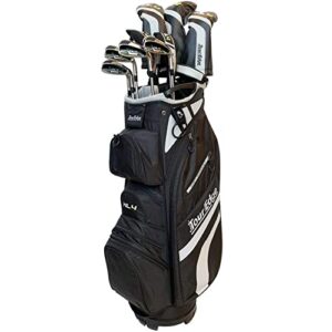 tour edge hl4 to-go mens complete golf set uniflex-steel-rh, black/white, one size (hnsrsu13.b)