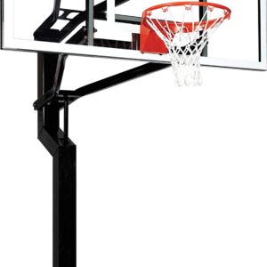 Goalsetter MVP 72" Glass In-Ground Height Adjustable Basketball Hoop System with Collegiate Breakaway Rim