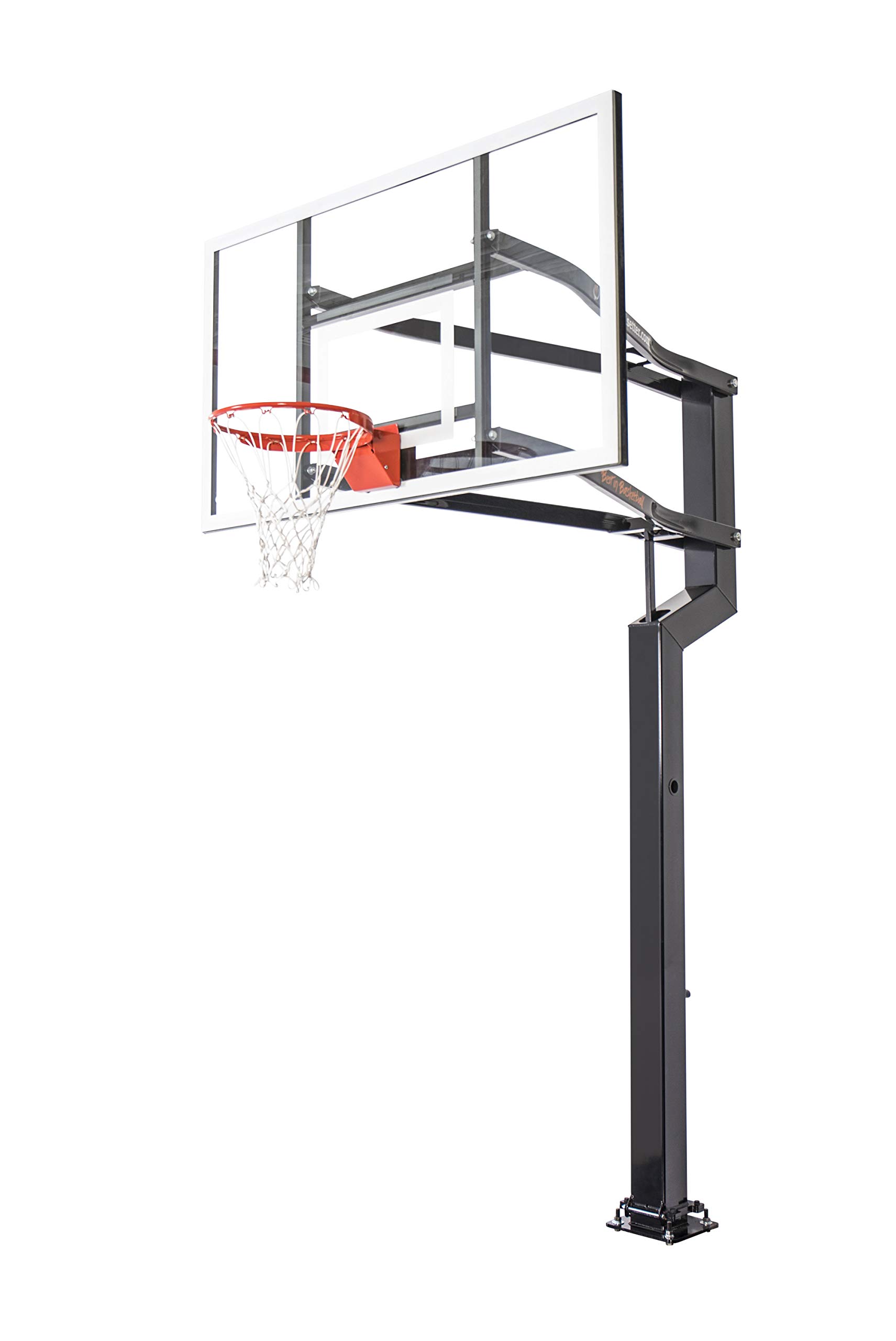 Goalsetter MVP 72" Glass In-Ground Height Adjustable Basketball Hoop System with Collegiate Breakaway Rim