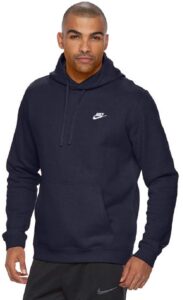 nike men's club fleece pullover hoodie (navy, small)