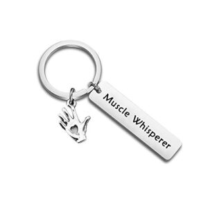 ensianth massage therapist gift muscle whisperer with healing hand charm keychain gift for licensed massage therapist (massage therapist keychain)