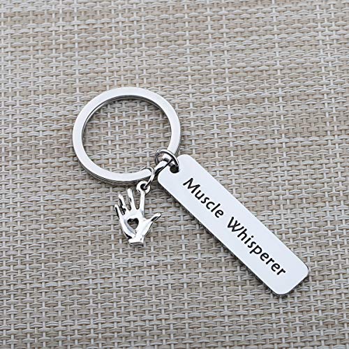 ENSIANTH Massage Therapist Gift Muscle Whisperer With Healing Hand Charm Keychain Gift For Licensed Massage Therapist (Massage Therapist Keychain)