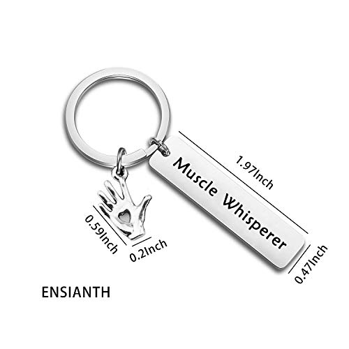 ENSIANTH Massage Therapist Gift Muscle Whisperer With Healing Hand Charm Keychain Gift For Licensed Massage Therapist (Massage Therapist Keychain)