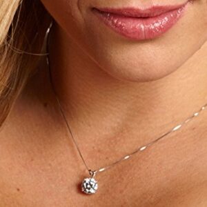 Clara Pucci 2.0 ct Round Cut Stunning Genuine Moissanite Solitaire Pendant Necklace With 16" Gold Chain box Solid 14k White Gold