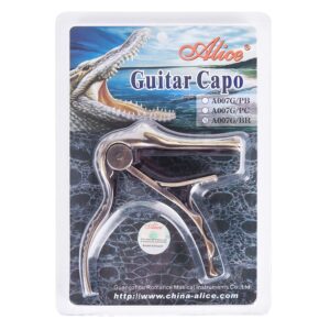 Alice A007G/BR Aluminum Alloy Bronze Alligator Shape Acoustic Guitar Capo