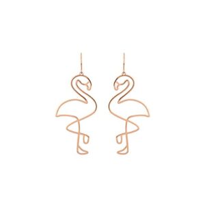 doubnine flamingo hollow earrings bird frame drop dangle rose gold earrings bohemian jewelry for women