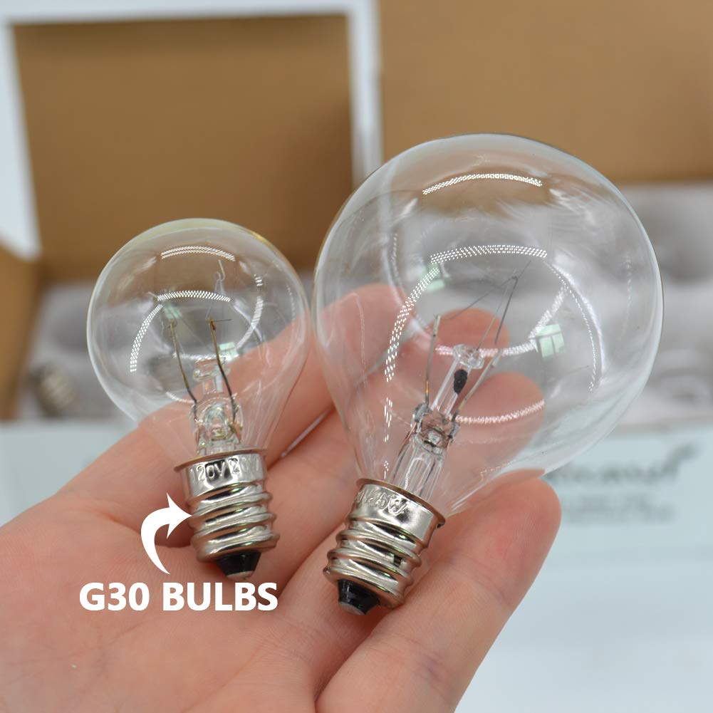 Wax Warmer Bulbs,20 Watt Bulbs for Middle Size Scentsy Warmers,G30 Globe E12 Incandescent Candelabra Base Clear Light Bulbs for Candle Wax Warmer,Long Last Lifespan 6 Pack