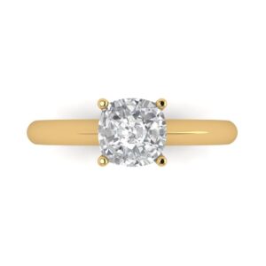 clara pucci 1.50 ct cushion cut solitaire genuine moissanite wedding bridal designer anniversary engagement ring in 14k yellow gold