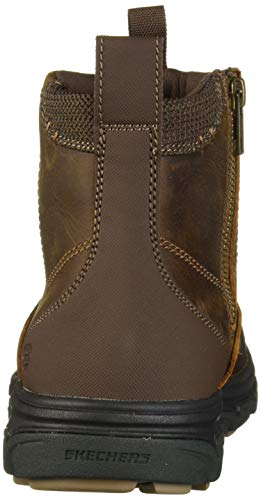 Skechers Mens Resment-korver Chelsea Side Zip Hiking Boot, Dark Brown, 6.5 Extra Wide US