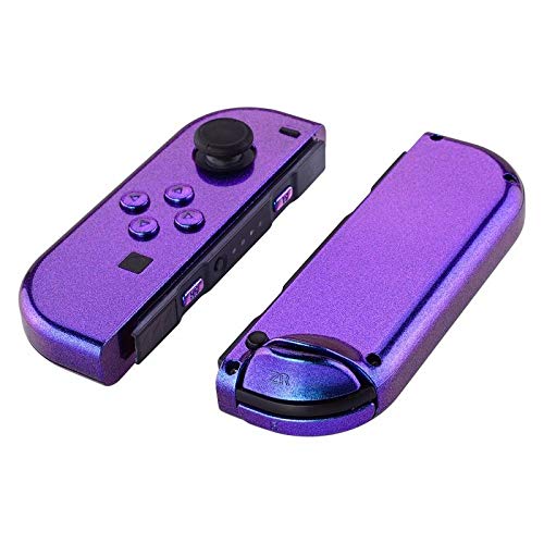 eXtremeRate DIY Replacement Shell Buttons for Nintendo Switch & Switch OLED, Chameleon Purple BlueCustom Housing Case with Full Set Button for Joycon Handheld Controller - Console Shell NOT Included