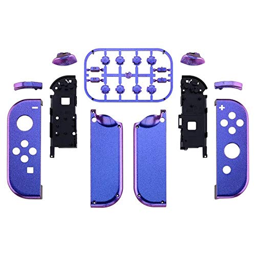 eXtremeRate DIY Replacement Shell Buttons for Nintendo Switch & Switch OLED, Chameleon Purple BlueCustom Housing Case with Full Set Button for Joycon Handheld Controller - Console Shell NOT Included