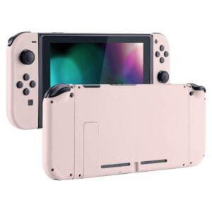 extremerate diy replacement shell buttons for nintendo switch, cherry blossoms pink back plate for switch console, custom housing with full set buttons for joycon controller [only shell, no console]