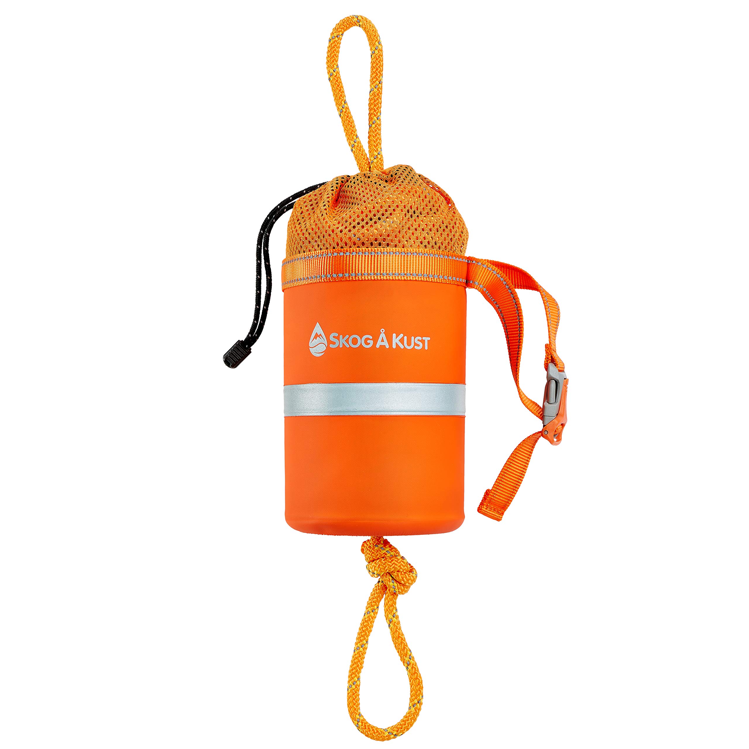 Skog Å Kust Rescue Throw Bag w/ 50-Feet of Floating Reflective Rope (Orange Reflective, 50' x 8mm)