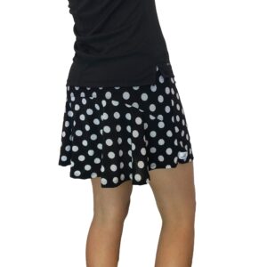 black & white polka dot flutter style golf/tennis skort/skirt (small)