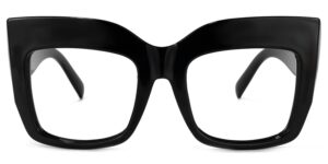 zeelool vintage oversized thick cat eye glasses for women with clear lens alberta fp0668-01 black