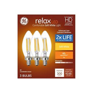 ge relax 40-watt eq soft white dimmable light bulbs (3-pack)