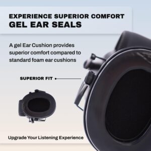 Pro Ears Ultra Gel 22 Noise Reduction Ear Muffs, Lightweight & Slim w/Aviator Gel Ear Seals, Shooting Ranges, Construction, and Loud Events, 8.5 oz