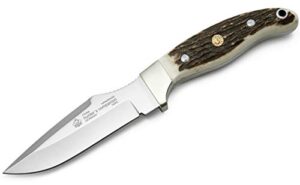 puma knives hunter's companion staghorn german made hunting knife with leather sheath