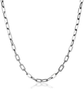 verona jewelers 925 sterling silver 3mm 4.5mm 5.5mm mariner anchor link chain necklace- square link cable link necklace chain, twist link necklace, rolo chain necklace (22, 5.5mm)