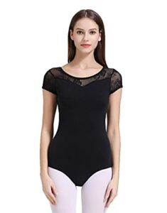 modlatbal women and girls short sleeve leotards for ballet dance bodysuit