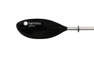 harmony gear drifter kayak paddle | 1 piece shaft | 60 degree offset | black | 235 cm