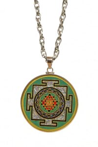 shri yantra pendant melachite green and silver for all by power pendants/pendant necklace for women & men, best gift ideas…