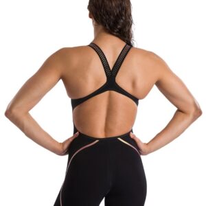 Speedo 8772400000324 Intent Open Back Kneeskin Black/Rose Gold 24