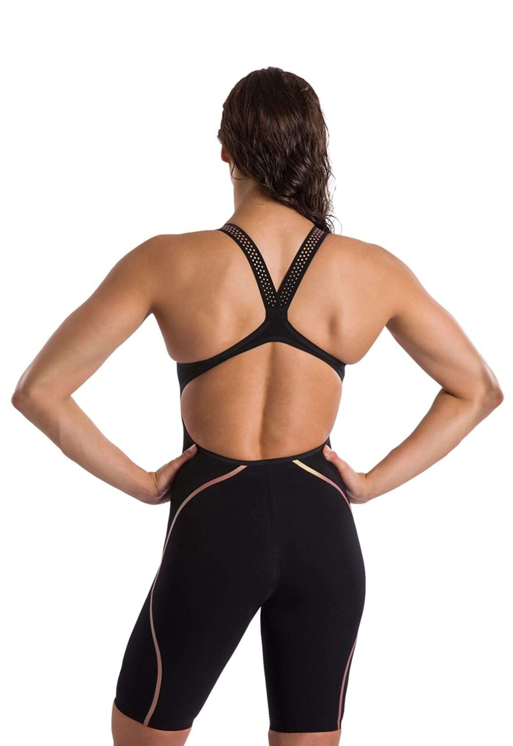 Speedo 8772400000324 Intent Open Back Kneeskin Black/Rose Gold 24