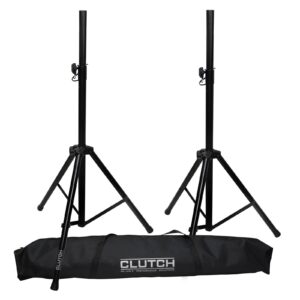 clutch cl-stpack heavy duty professional tripod pa speaker stands w/carry case