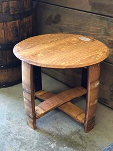 wine barrel side table