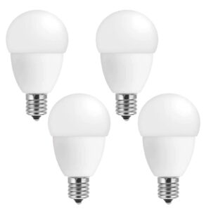 lxcom lighting e17 led bulb 6w globe light bulbs e17 intermediate base 50w incandescent bulb equivalent g14 led bulbs warm white 3000k 600lm for home office restaurant, 4 pack