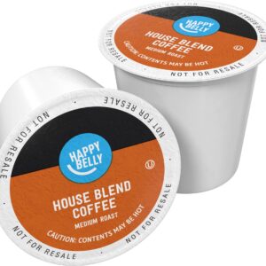 Amazon Brand - Happy Belly Medium Dark Roast Coffee Pods, House Blend, Compatible with Keurig 2.0 K-Cup Brewers, 100 Count