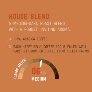 Amazon Brand - Happy Belly Medium Dark Roast Coffee Pods, House Blend, Compatible with Keurig 2.0 K-Cup Brewers, 100 Count