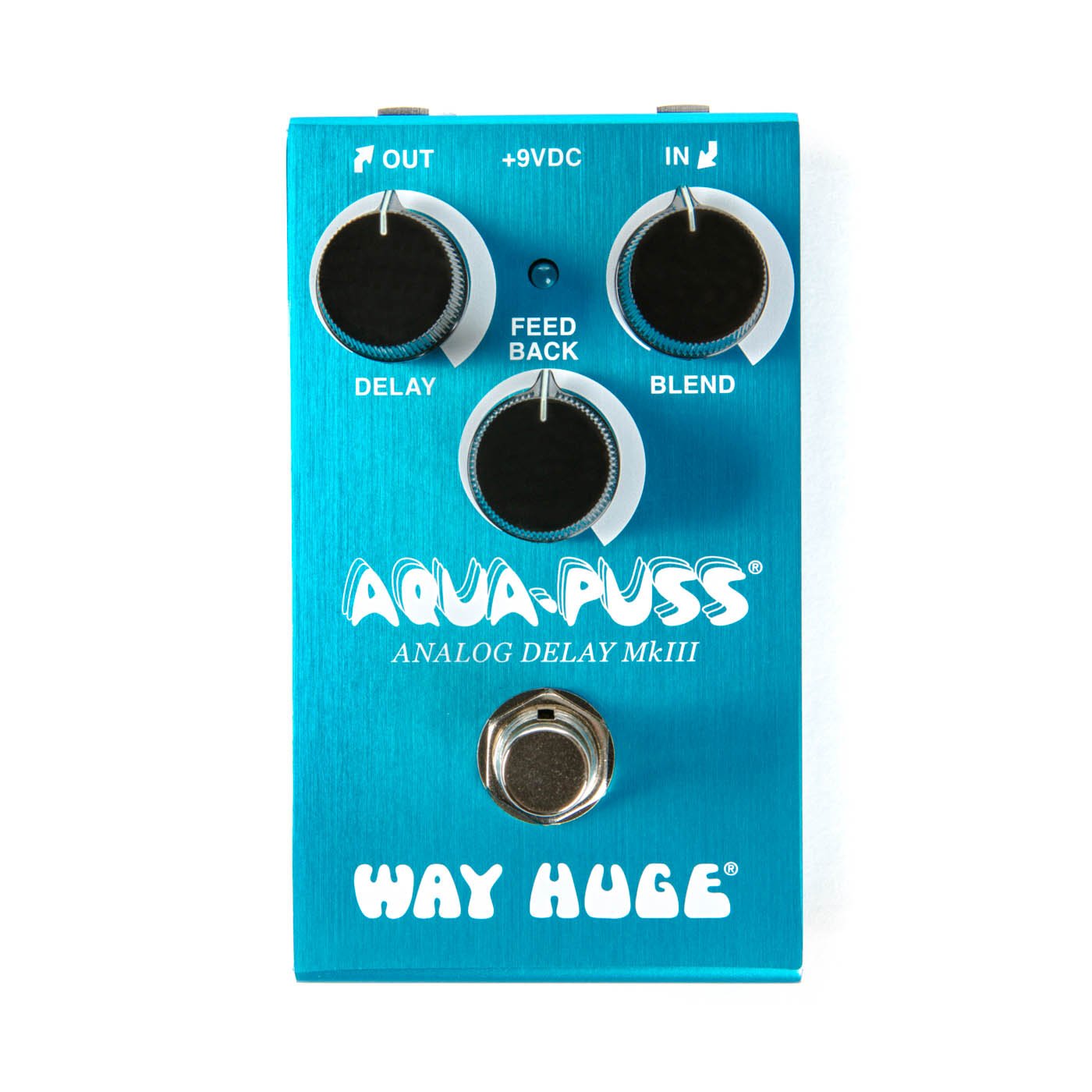 Way Huge WM71 Aqua-Puss Analog Delay Effects Pedal Bundle with 2 MXR Patch Cables and Power Supply