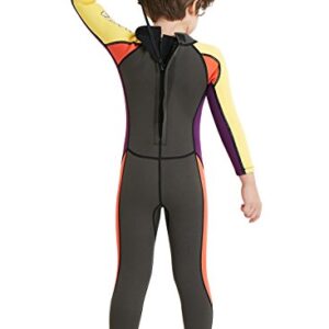 2.5mm Neoprene Dive Skin for Little Boys UV Protection One Piece Kids Wetsuit Quick Dry Swimmwear for Scuba Diving Swimming 4-5T Grey