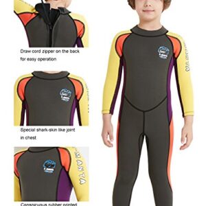 2.5mm Neoprene Dive Skin for Little Boys UV Protection One Piece Kids Wetsuit Quick Dry Swimmwear for Scuba Diving Swimming 4-5T Grey