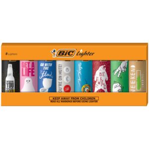 bic special edition cutting edge series lighters, set of 8 lighters