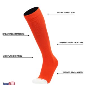 MadSportsStuff Pro Line Over the Calf Baseball Socks (Orange, Small)