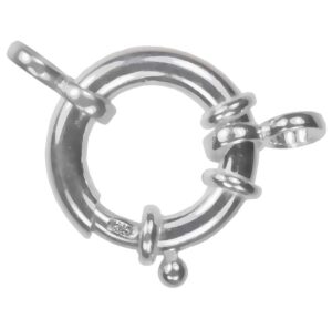 sterling silver sailor style spring ring clasp with figure-8 ring 12mm