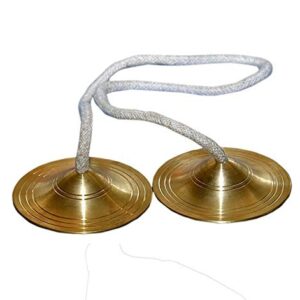 BRASS METAL MANJIRA MANJEERA HAND CYMBALS PERCUSSION KIRTAN POOJA HARE KRISHNA