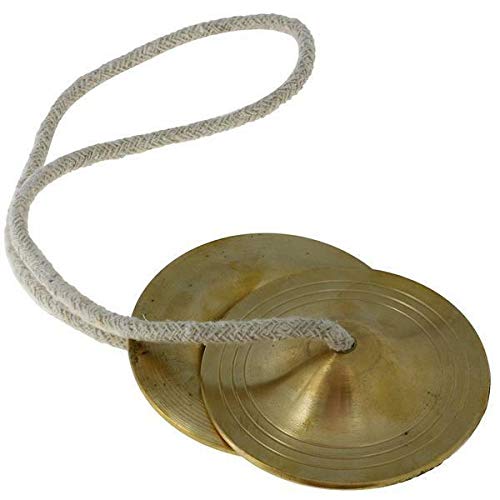 BRASS METAL MANJIRA MANJEERA HAND CYMBALS PERCUSSION KIRTAN POOJA HARE KRISHNA