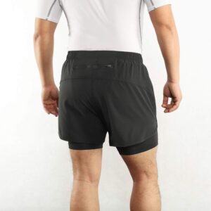 Lixada Men's 2-in-1 Running Shorts Quick Drying Breathable Active Training Exercise Jogging Cycling Shorts with Longer Liner & Reflective Elements