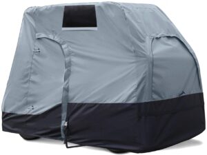 explore land weatherproof 4 passengers golf cart cover universal fits ezgo club car yamaha - all season golf cart enclosure with driver side door and back side zipper window