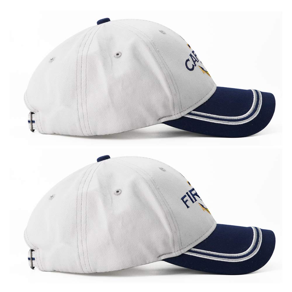 Captain Hat & First Mate | Matching Skipper Boating Baseball Caps | Nautical Marine Sailor Navy Hats