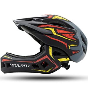 eulant kids full face helmet with chin guard, lightweight kids bike helmet, toddler cycling helmet for mtb bmx skating scooter, child bicycle helmets,