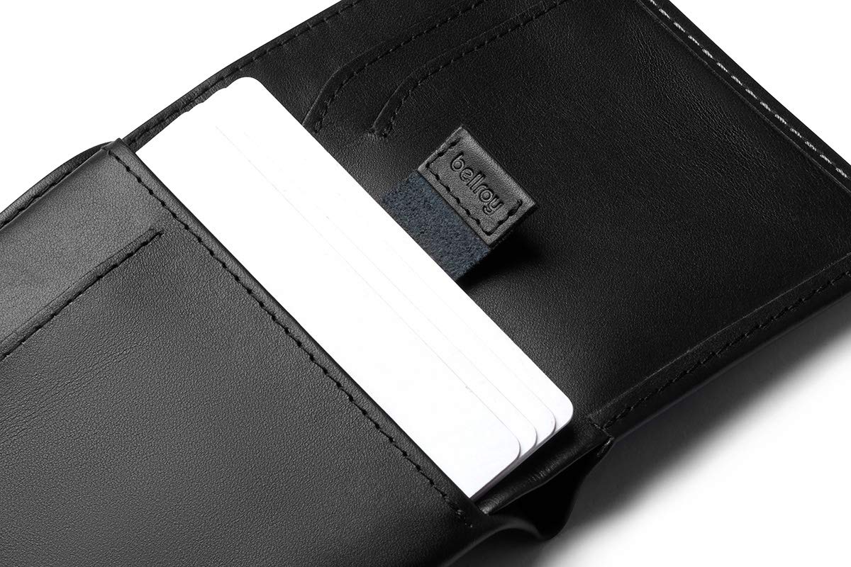 Bellroy Note Sleeve, Slim Leather Wallet, RFID Editions Available (Max. 11 Cards and Cash) - Black