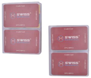 swiss marshall set of 2 heavy duty plastic 6 page hipster wallet inserts side load for wallets made in usa