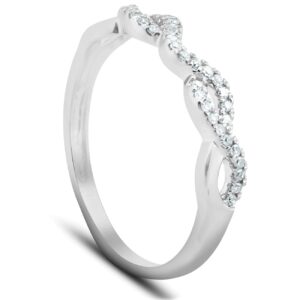 Countour Infinity Diamond Guard Engagement Wedding Ring Enhancer 10k White Gold - Size 11