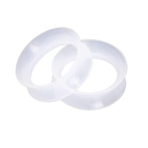 pierced owl clear ultra thin double flared silicone saddle tunnel plugs, sold as a pair (19mm (3/4"))